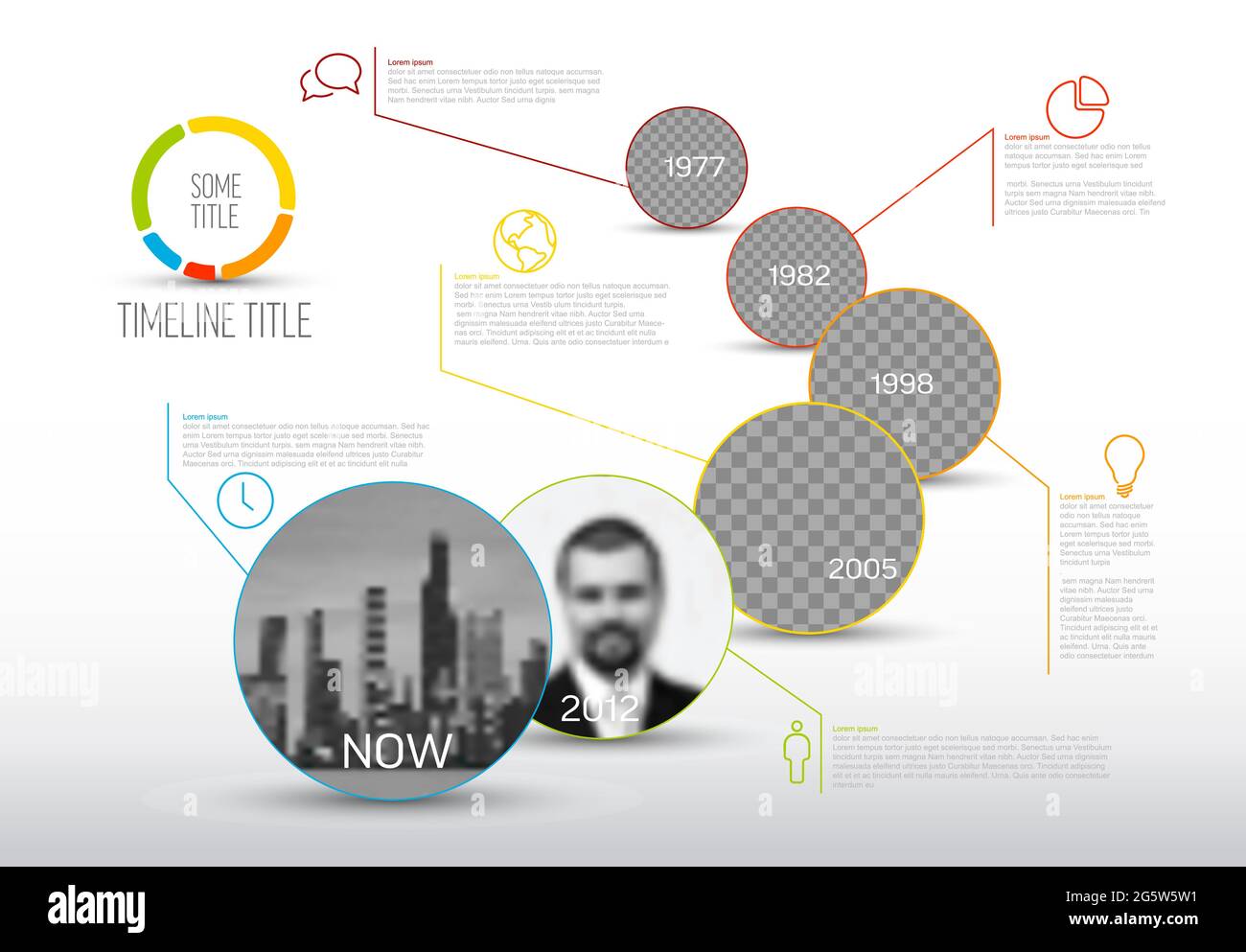 Vector Infographic timeline template made from circle photo ...
