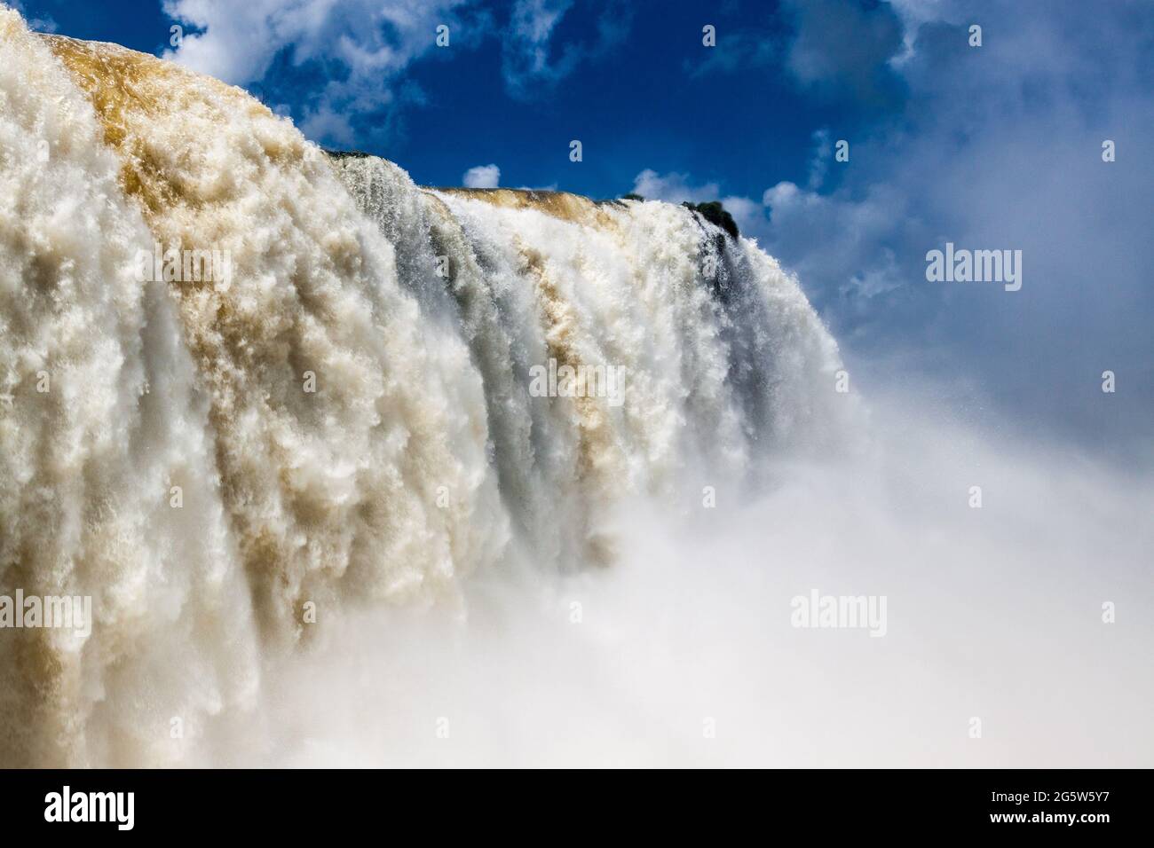 Iguacu (Iguazu) falls on a border of Brazil and Argentina Stock Photo ...