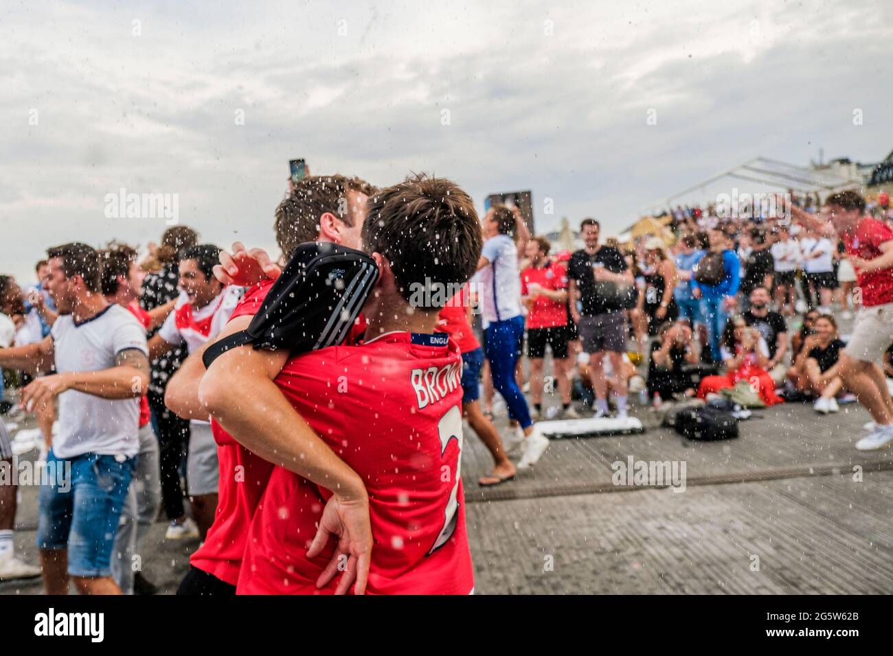 Copenhagen, Denmark. 29th June, 2021. English football fans celebrate ...