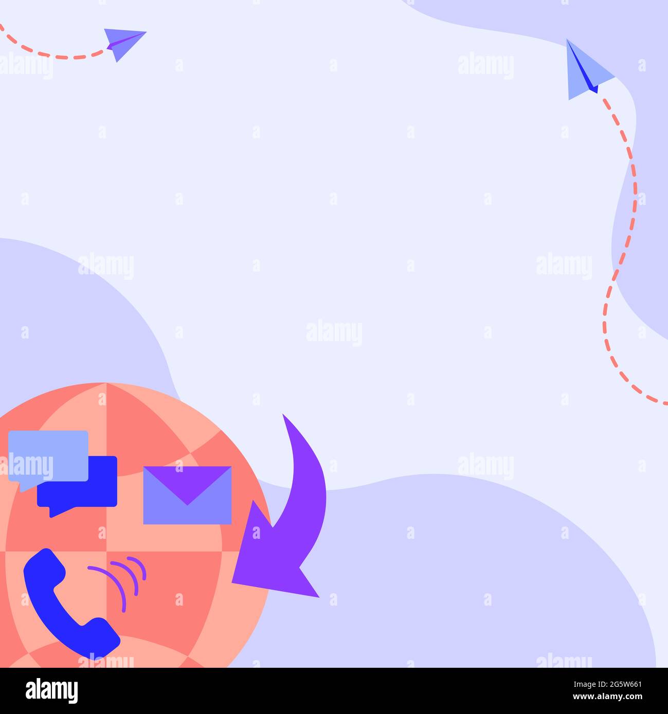 Internet Network Drawing With Colorful Messaging S And Ringing Phone ...