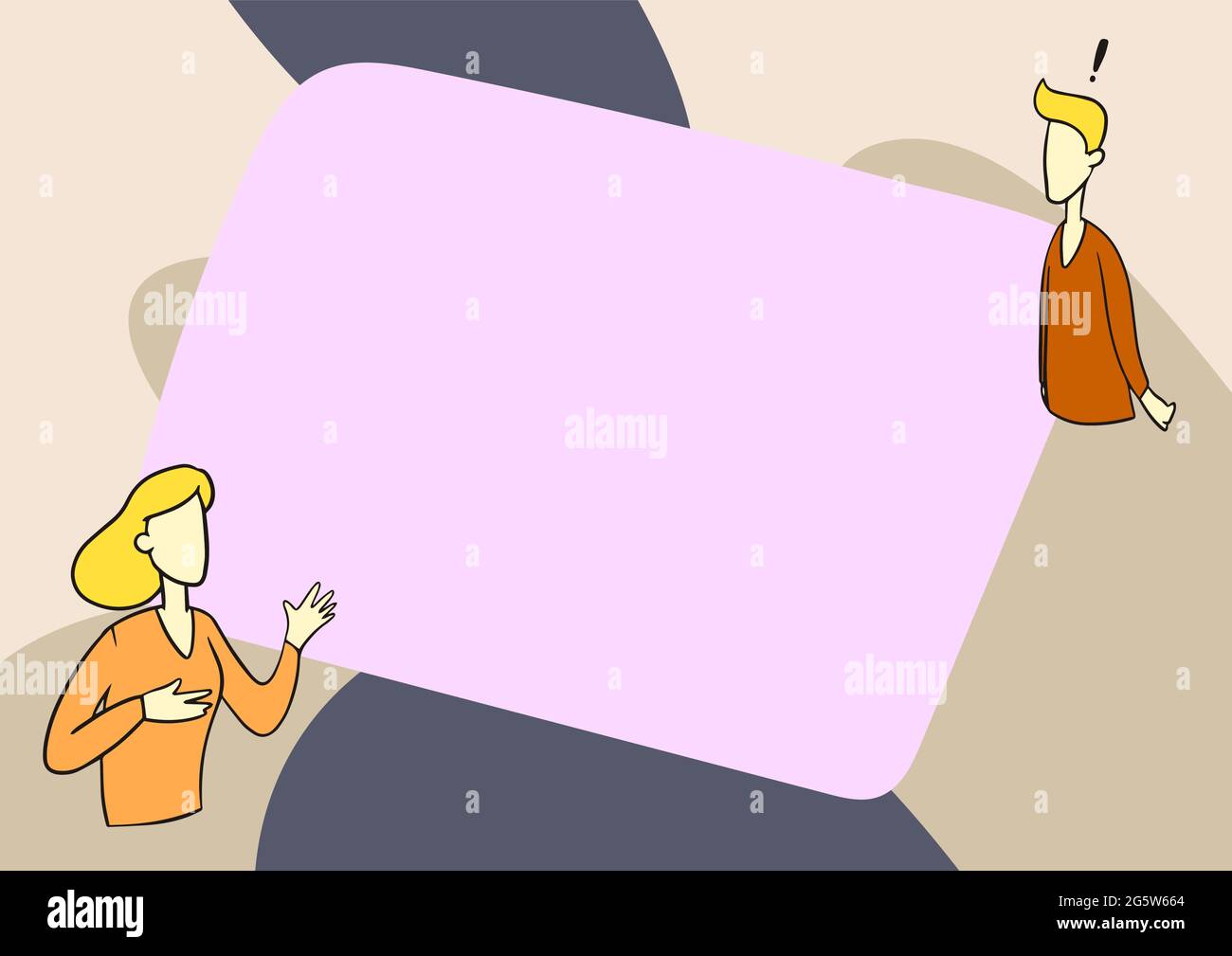 Lady Illustration Explaining To Her Teammate Process Steps. Woman ...