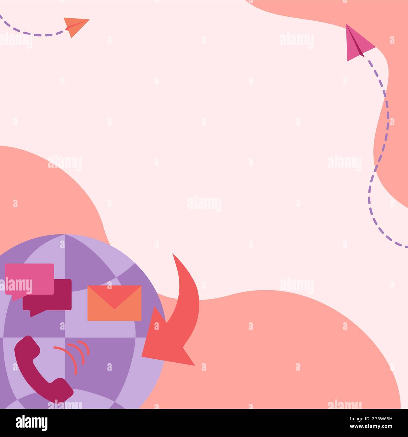 Internet Network Drawing With Colorful Messaging S And Ringing Phone ...