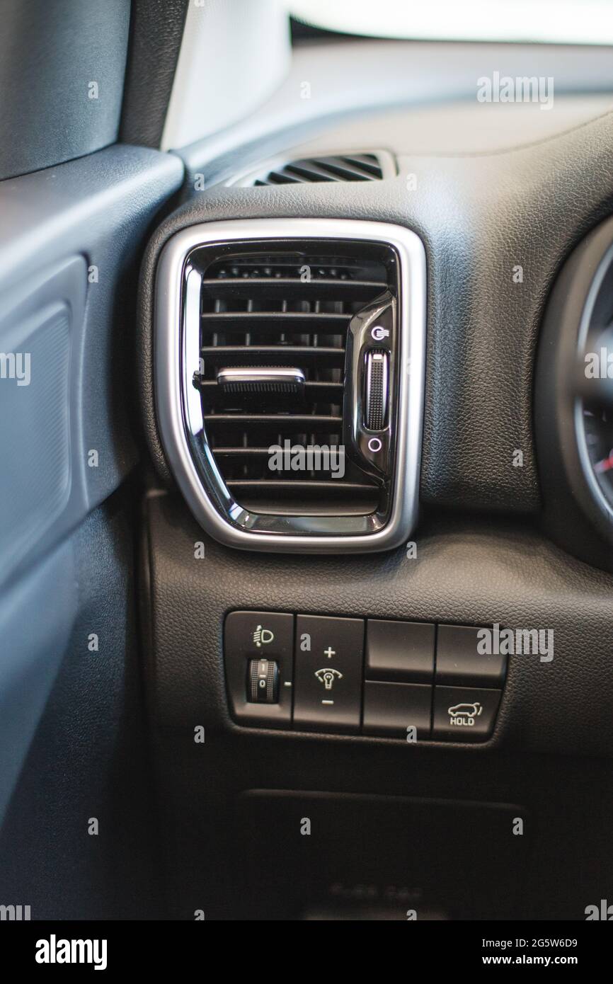 Details of air conditioning (car ventilation system) in modern car ...