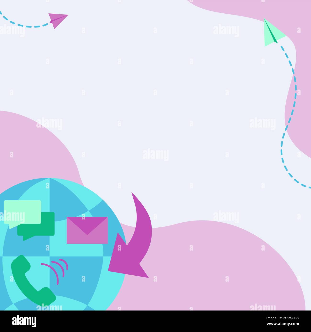 Internet Network Drawing With Colorful Messaging S And Ringing Phone ...