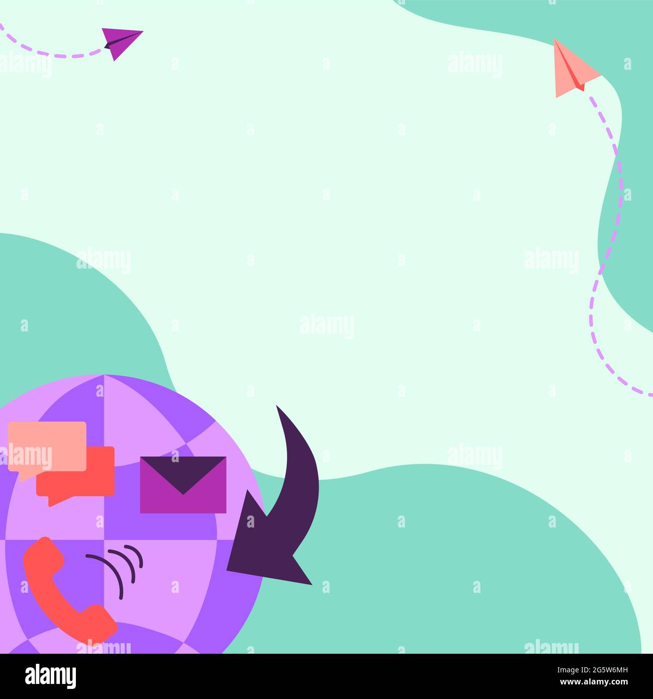 Internet Network Drawing With Colorful Messaging S And Ringing Phone ...