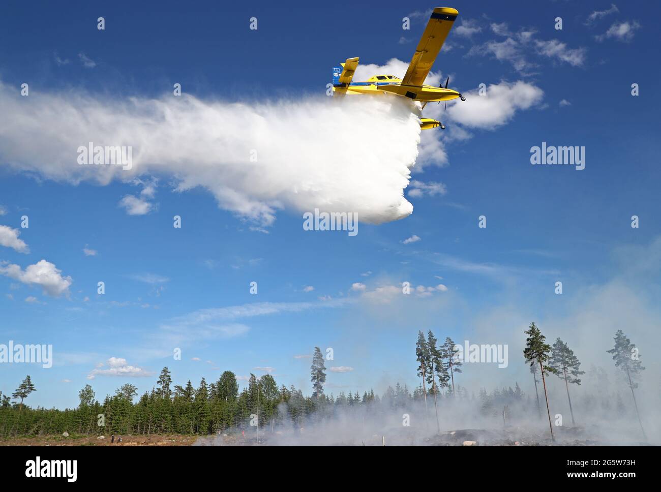 A firefighting aircraft during the forest fire that occurred in ...