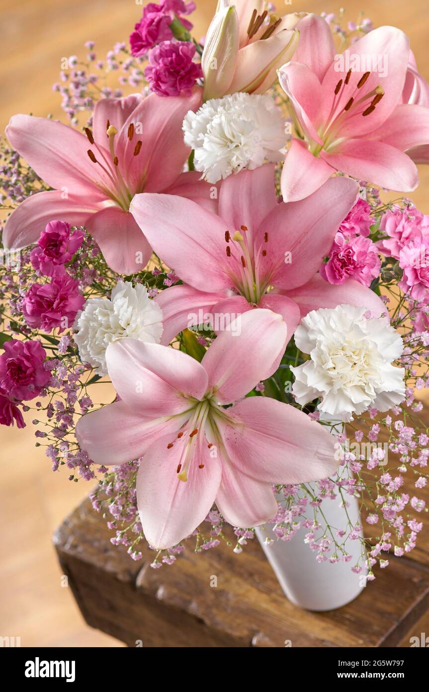 Stunning open cut pink flowers hi-res stock photography and images - Alamy