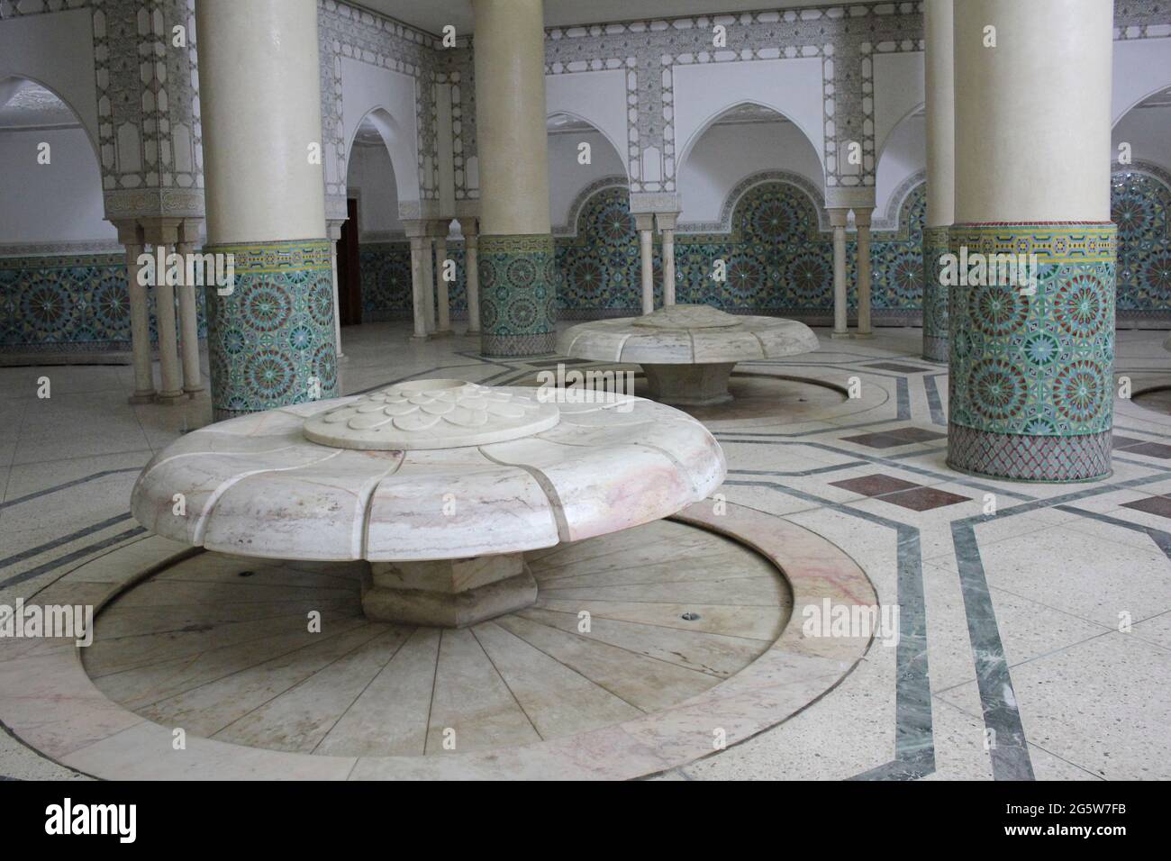 The Wudu wash room for ablutions of Hassan II Grand Mosque, Casablanca ...