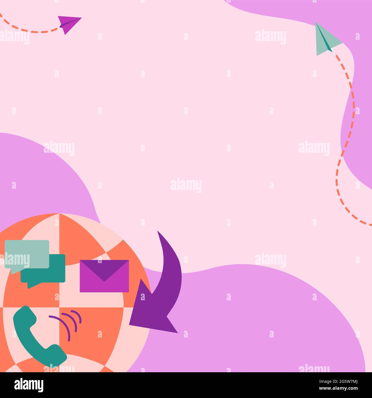 Internet Network Drawing With Colorful Messaging S And Ringing Phone ...