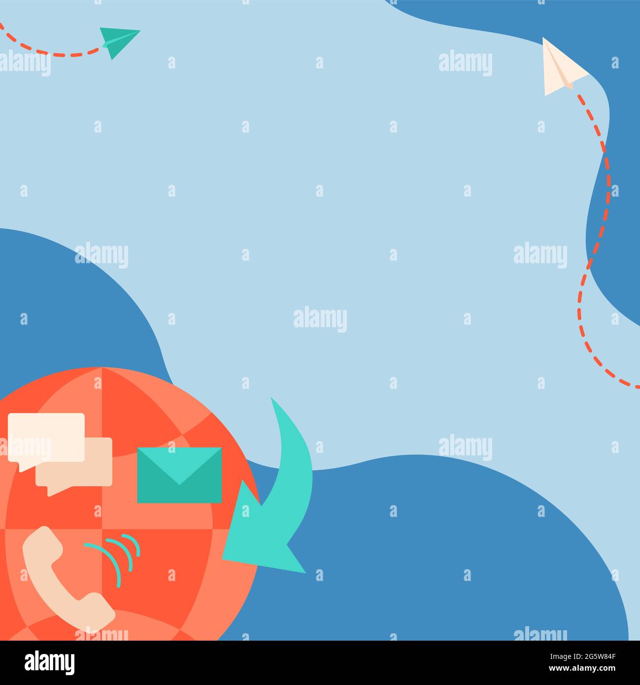 Internet Network Drawing With Colorful Messaging S And Ringing Phone ...