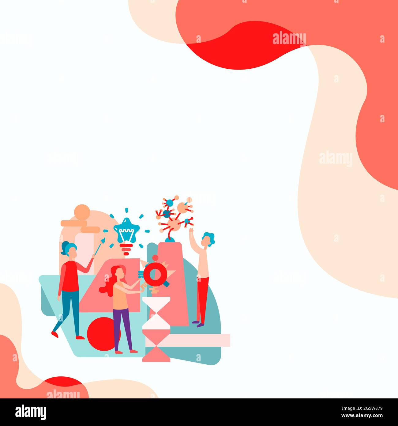 Three Collagues Illustration Practicing Hand Crafts Together. Students ...