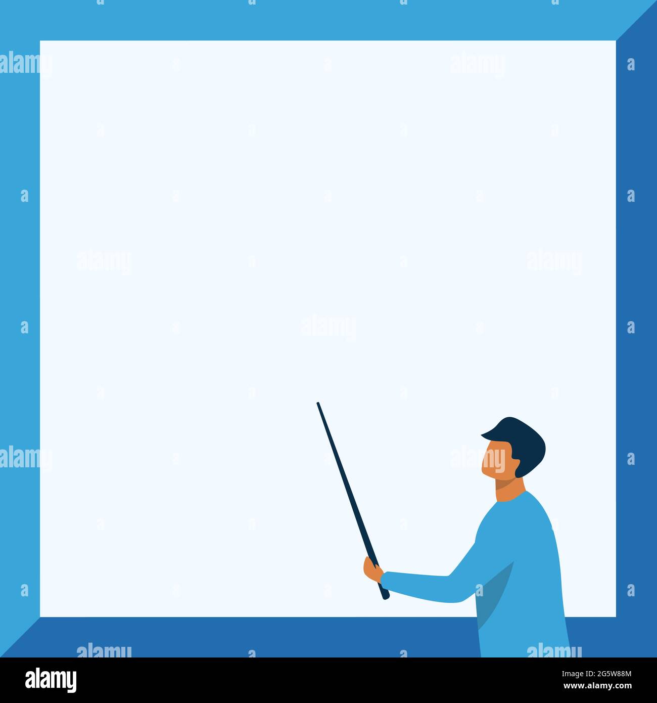 Instructor Drawing Holding Stick Pointing Board Showing New Lessons ...
