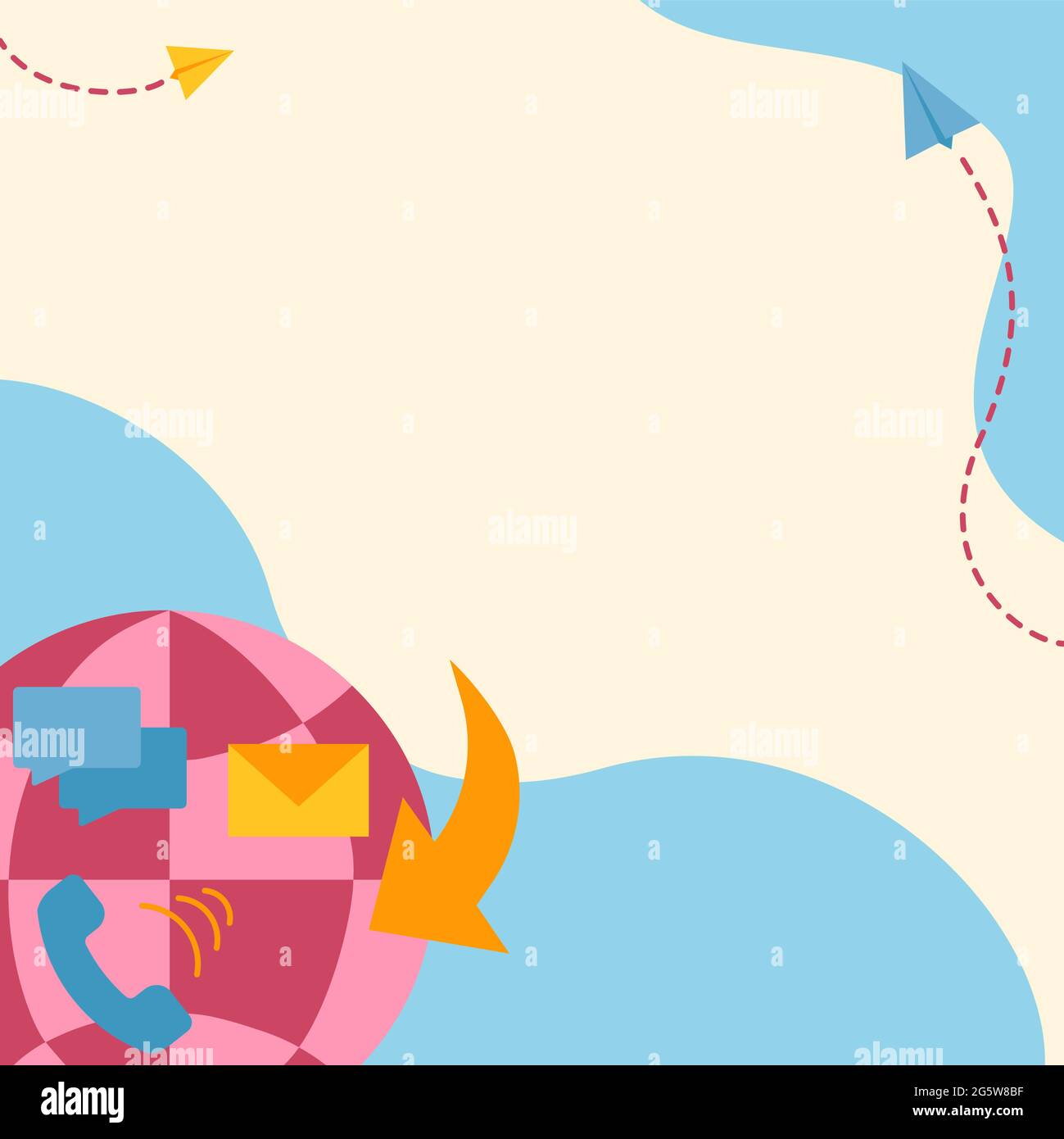 Internet Network Drawing With Colorful Messaging S And Ringing Phone ...