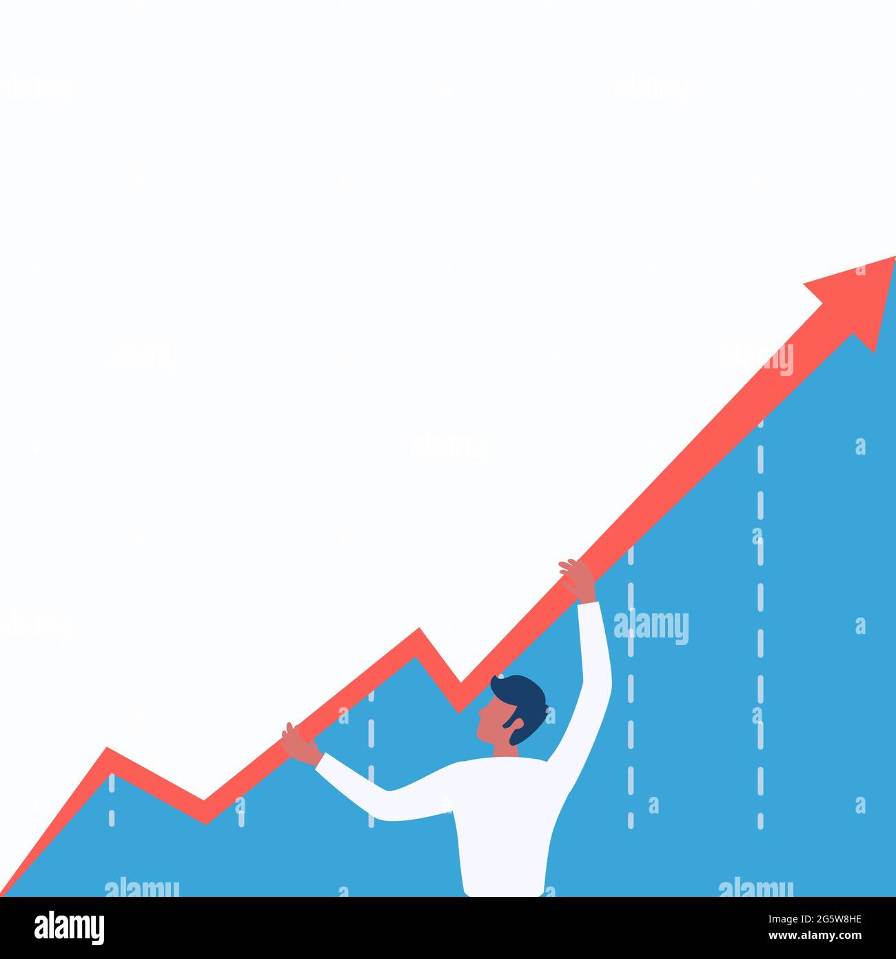Man Standing Drawing Holding Graph Arrow Showing Business Growth ...