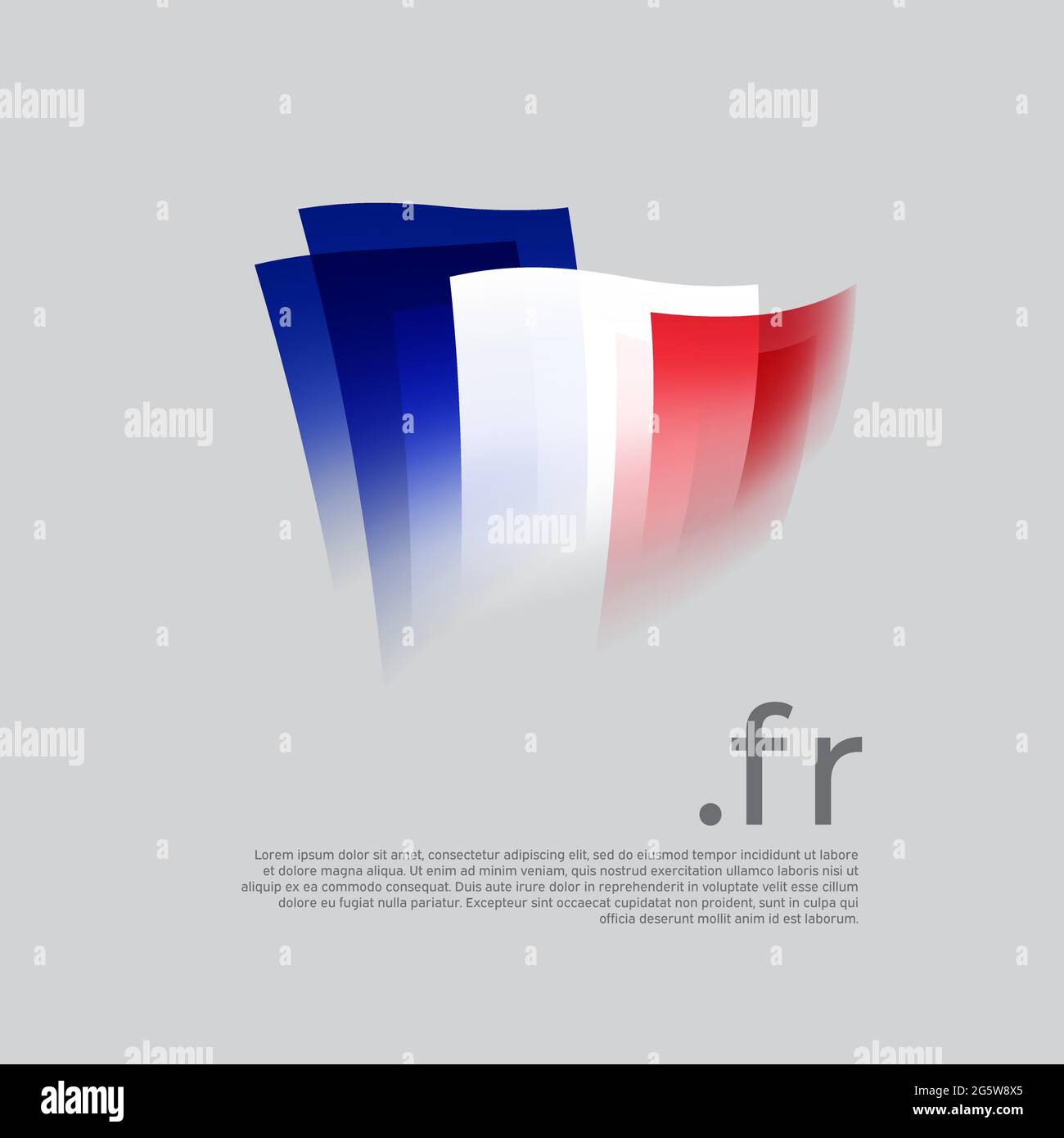 France flag. Colored stripes of the french flag on a white background ...
