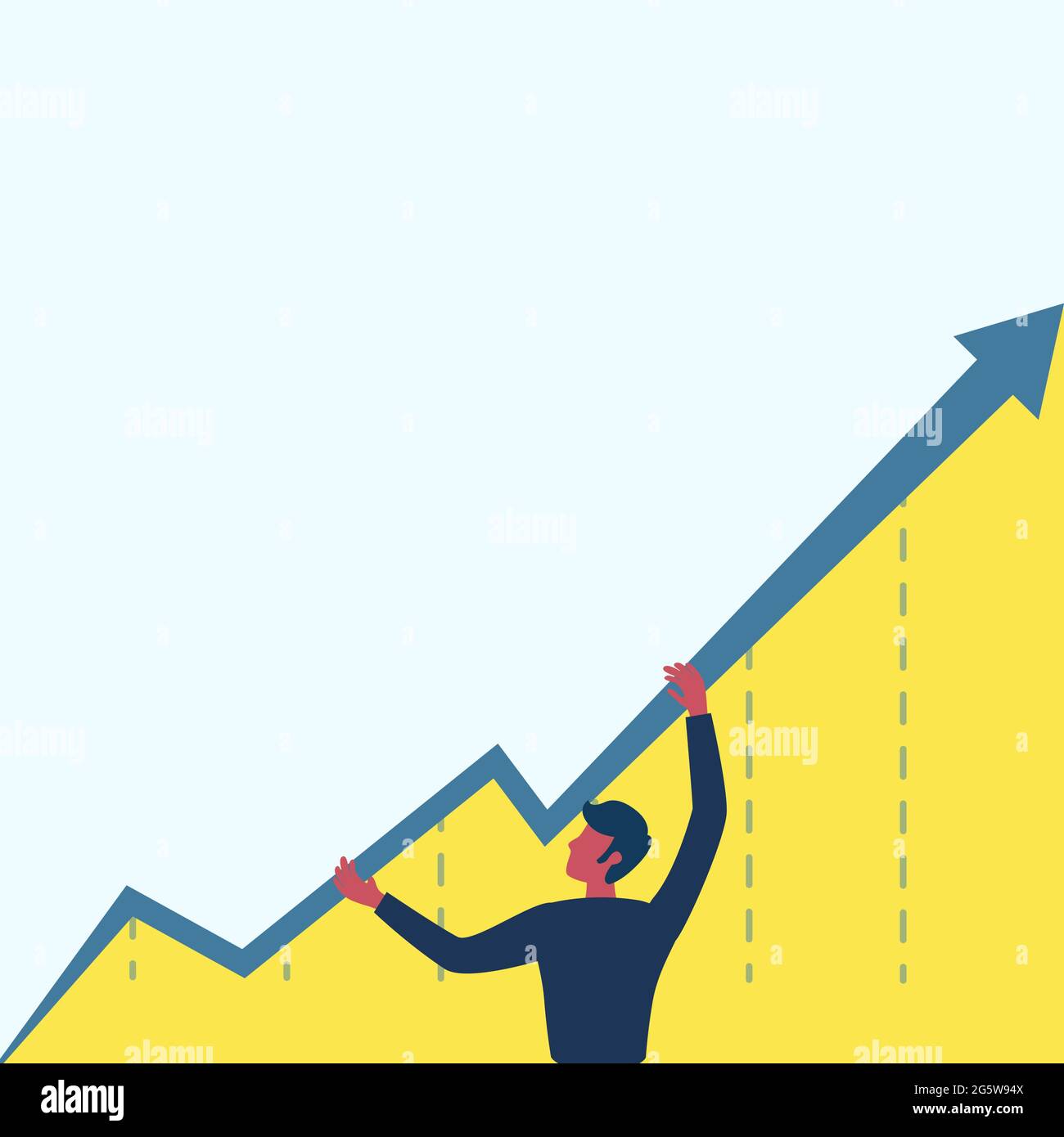 Man Standing Drawing Holding Graph Arrow Showing Business Growth ...