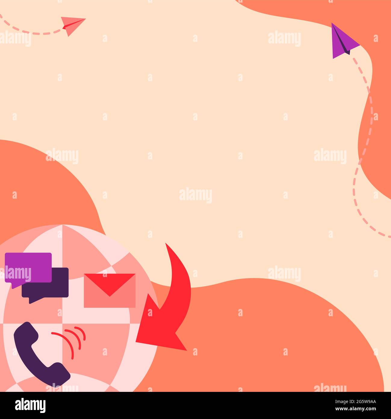 Internet Network Drawing With Colorful Messaging S And Ringing Phone ...