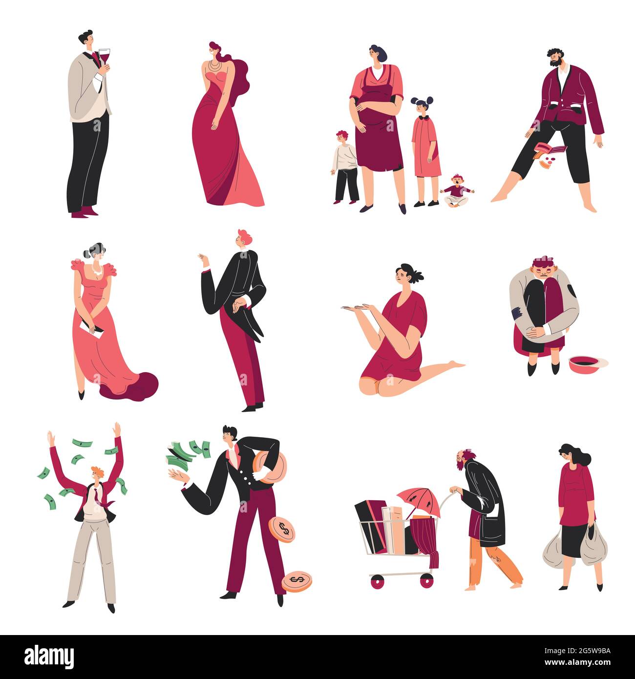 Inequality and discrimination of people, injustice Stock Vector Image ...