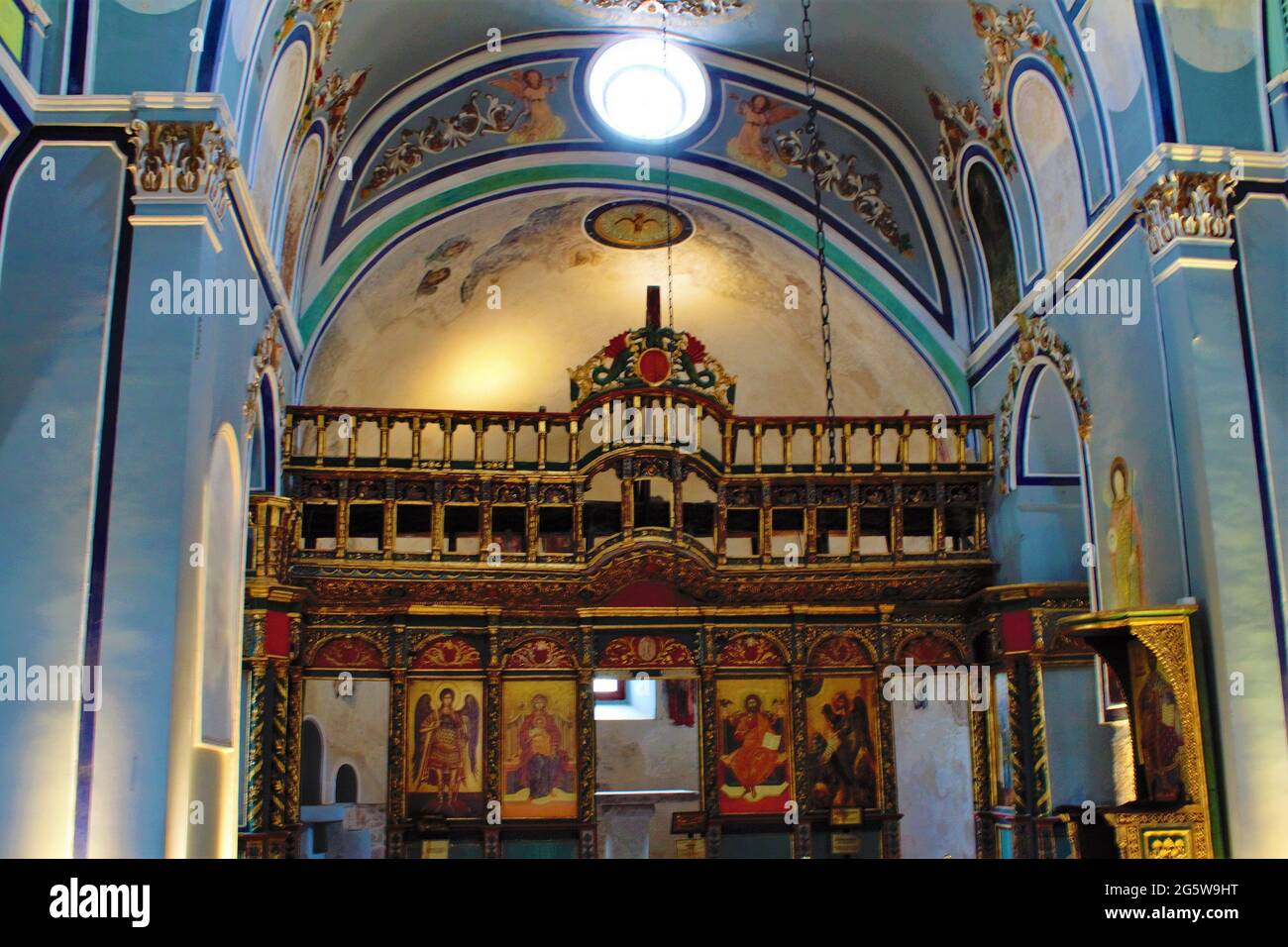 Hagia Elenia Church and pictures of Jesus, Mary and the apostles inside ...