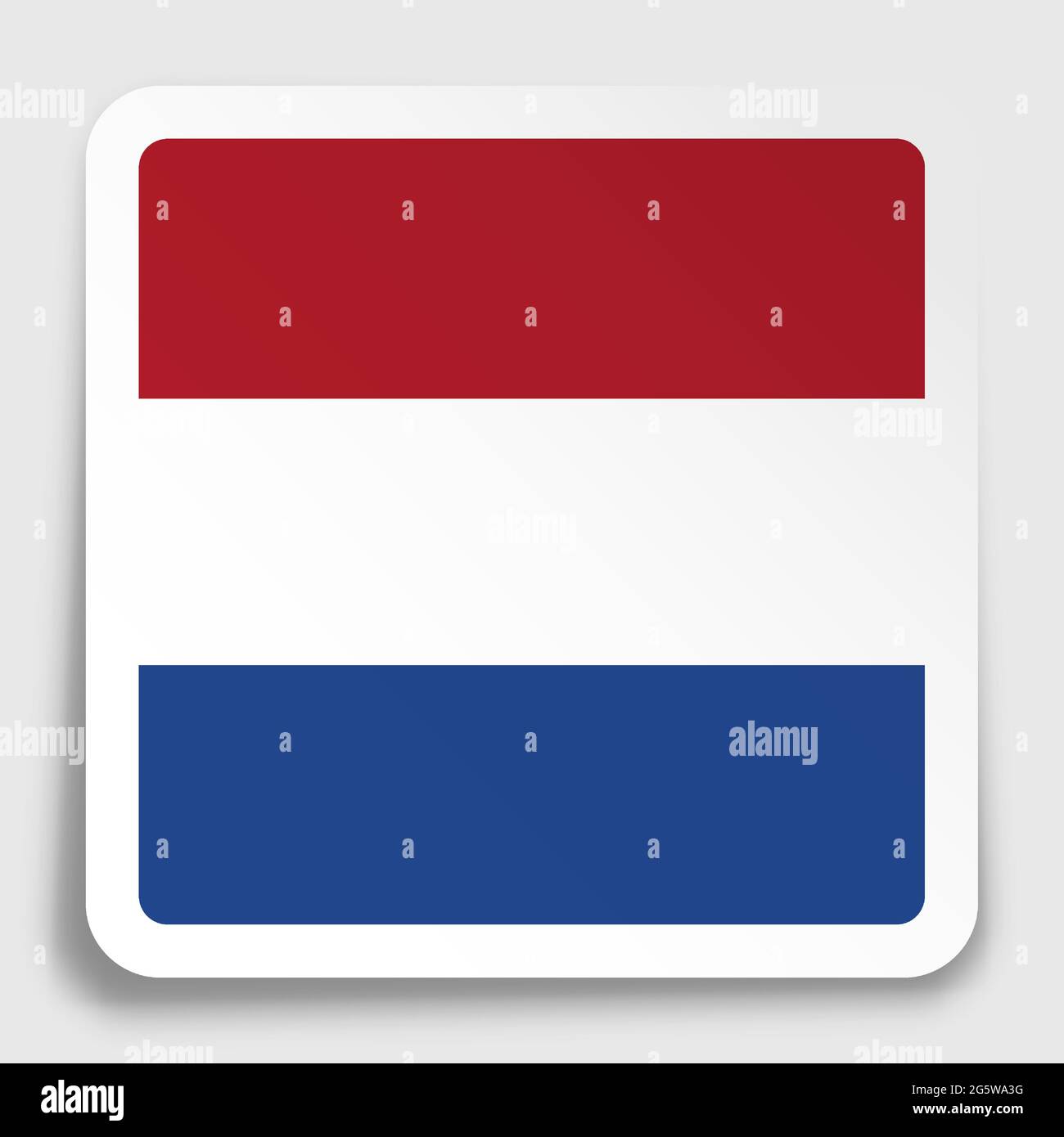 Holland, Netherlands flag icon on paper square sticker with shadow ...