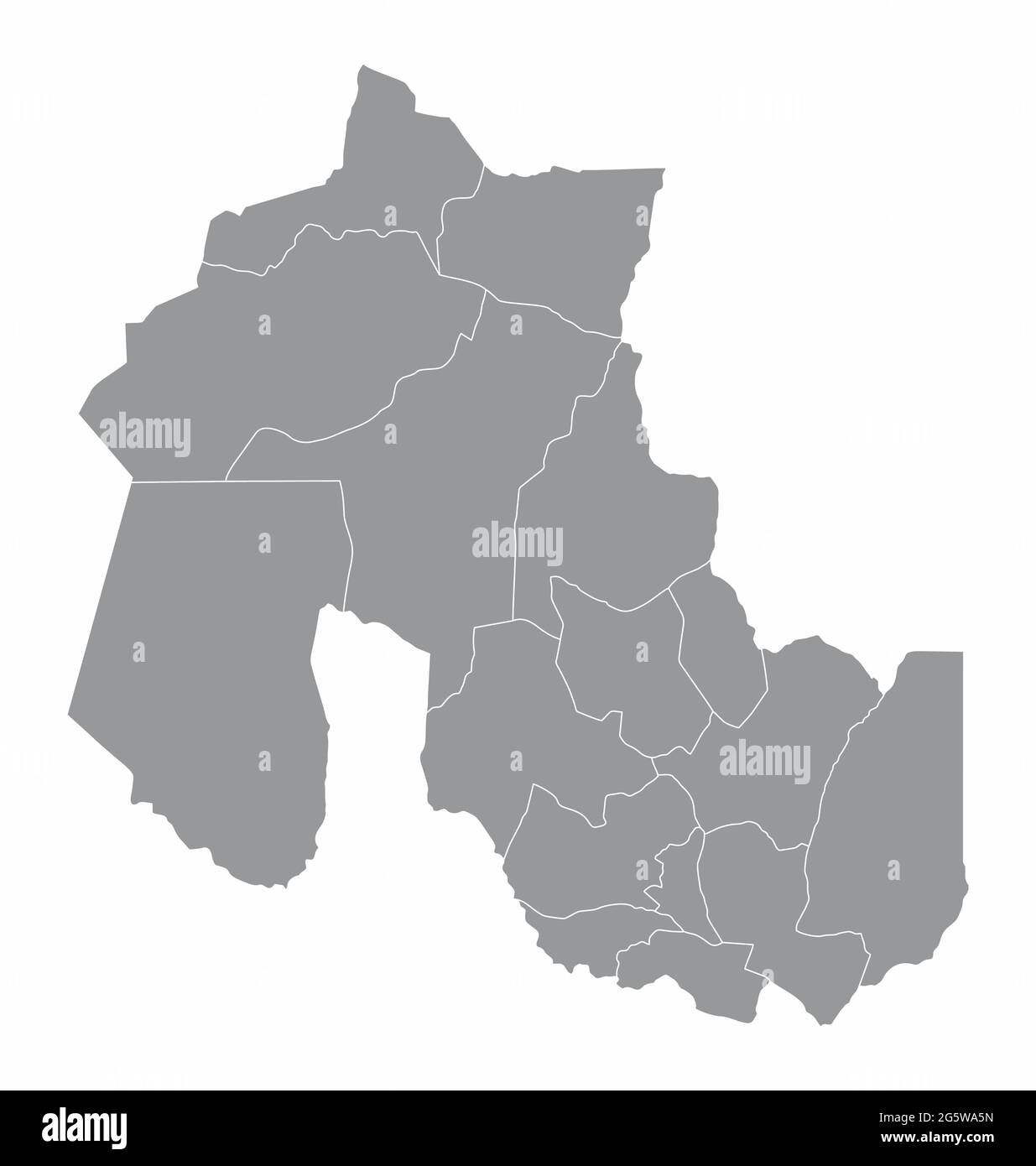 Jujuy province administrative map isolated on white background ...