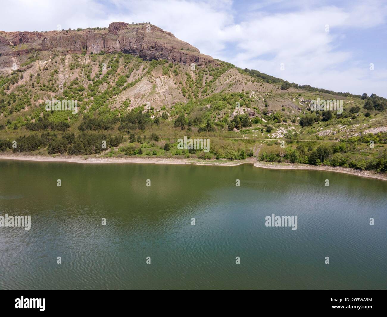Aerial view of Studen Kladenets Reservoir, Kardzhali Region, Bulgaria ...