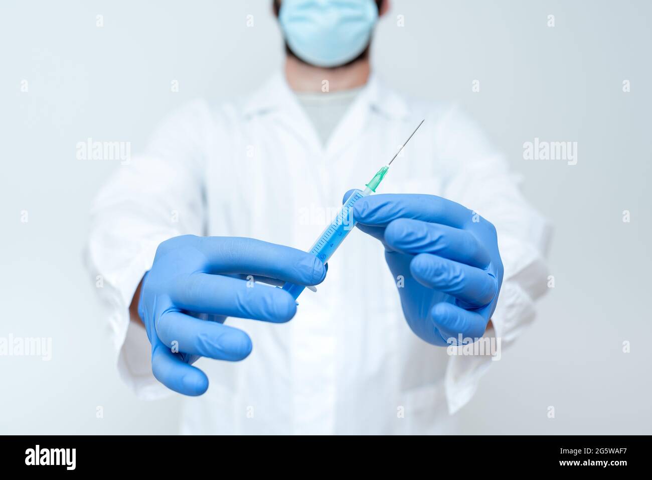 Researcher Displaying Virus Prevention Method, New Infection Cure Ideas ...