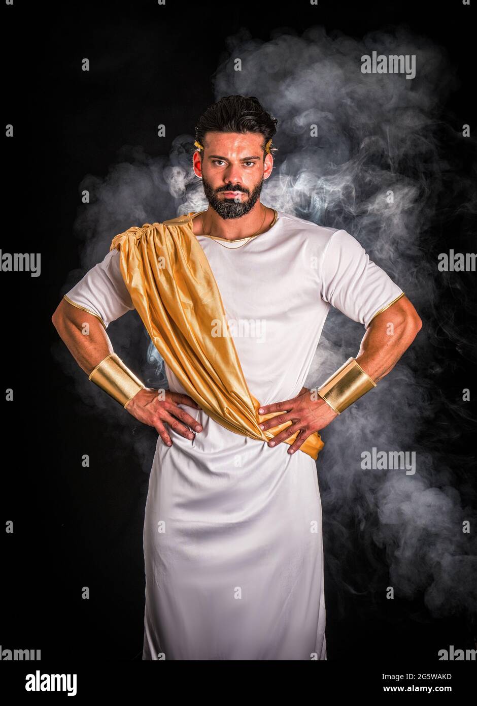 Bearded Greek god or Roman aristocrat looking at camera Stock Photo - Alamy