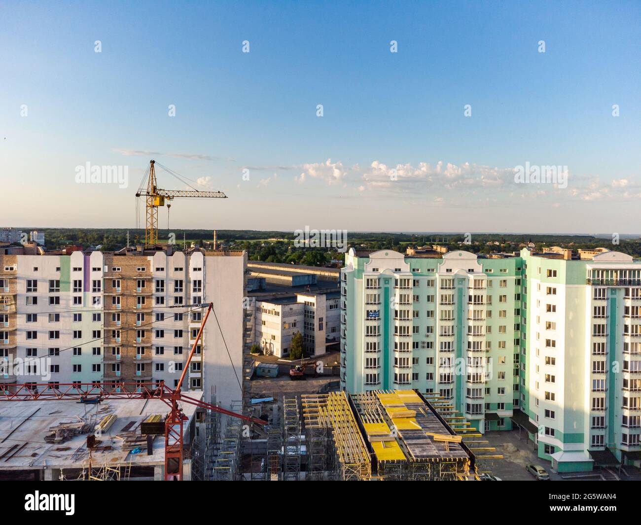 Modern aerial landscape with construction aerial for urban design ...