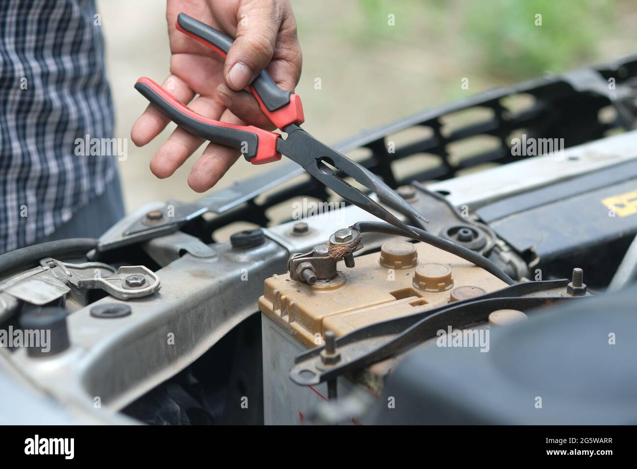working and repair on car engine Stock Photo - Alamy