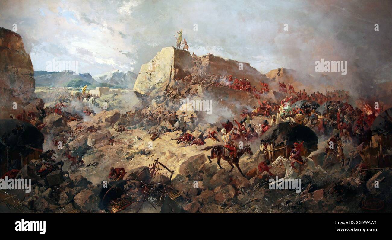 Teke Expedition of 1881 Assault on Geok Tepe by russian painter Nikolay ...