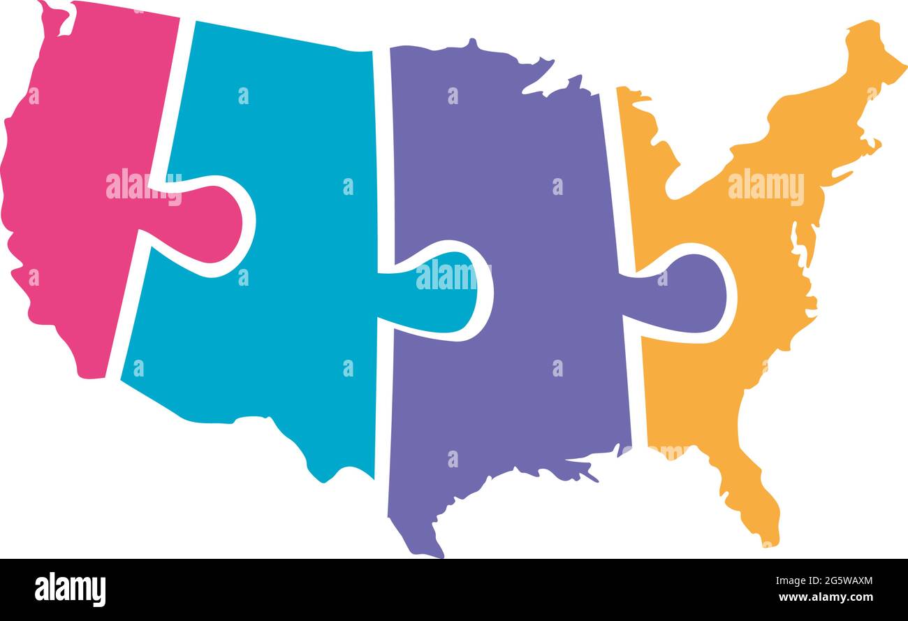 Map of united states puzzle Cut Out Stock Images & Pictures - Alamy