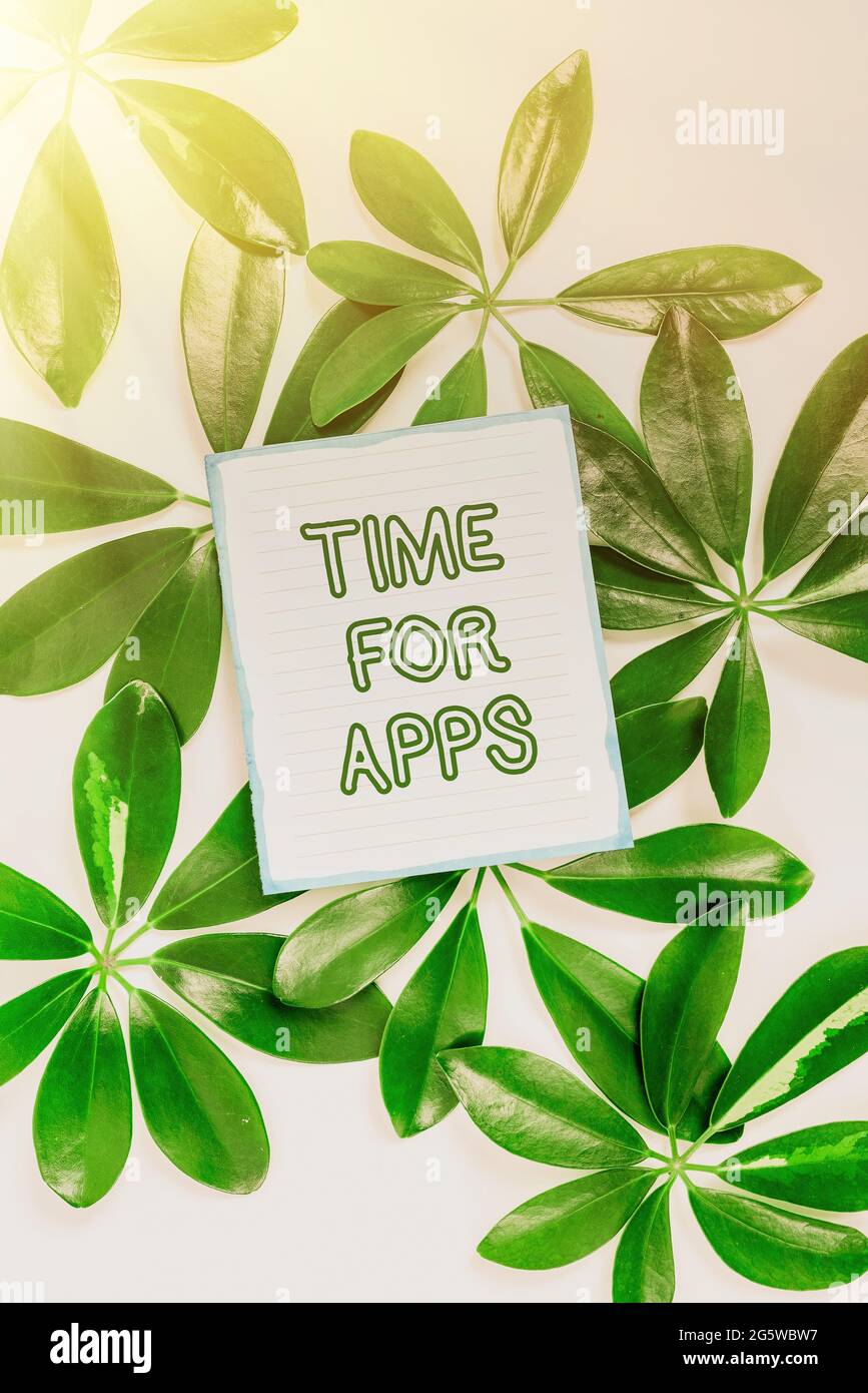 Hand writing sign Time For Apps. Business showcase make use of ...