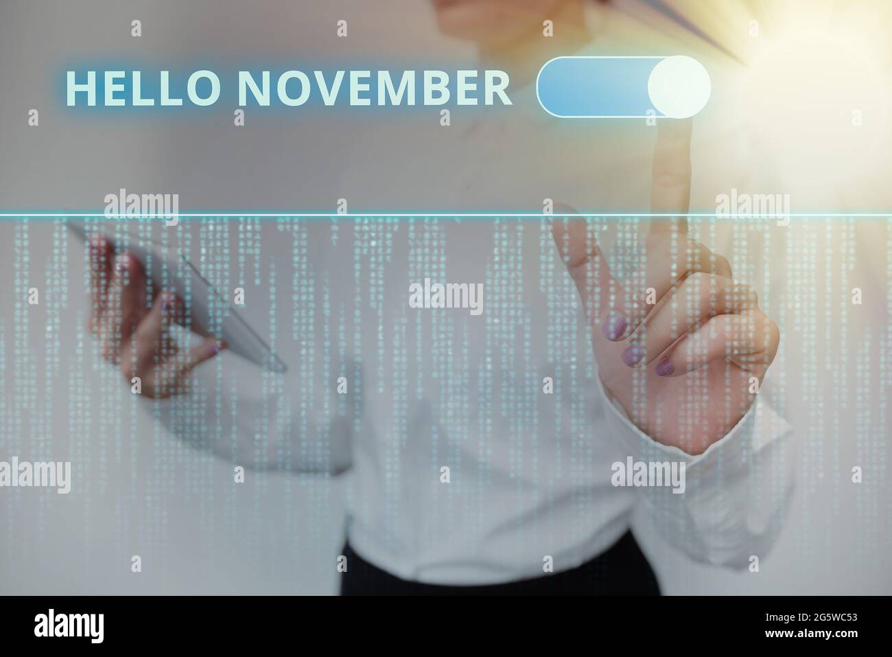 Writing displaying text Hello November. Concept meaning greeting used ...