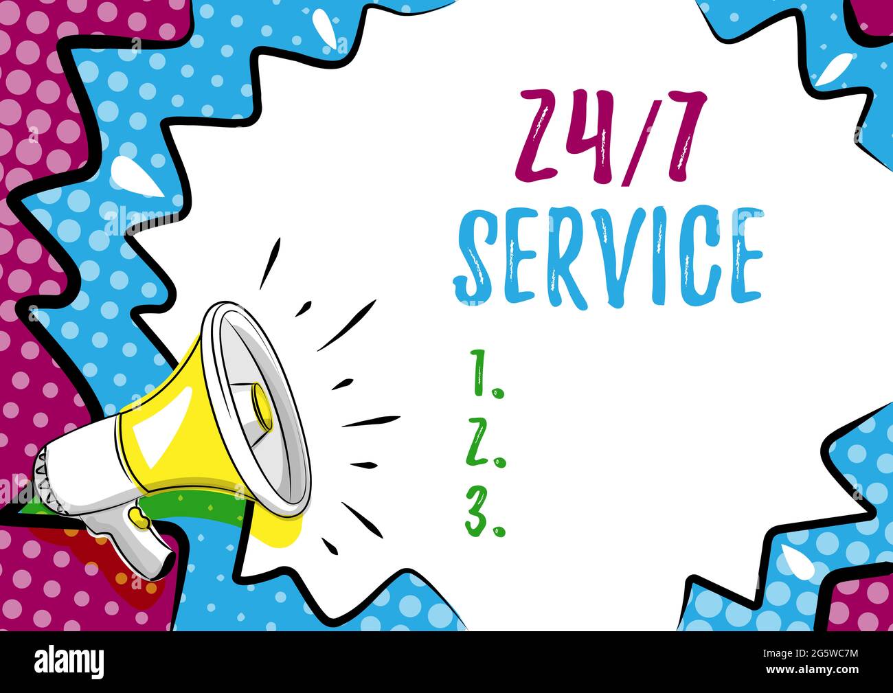 Conceptual caption 24 on 7 Service. Concept meaning providing an ...