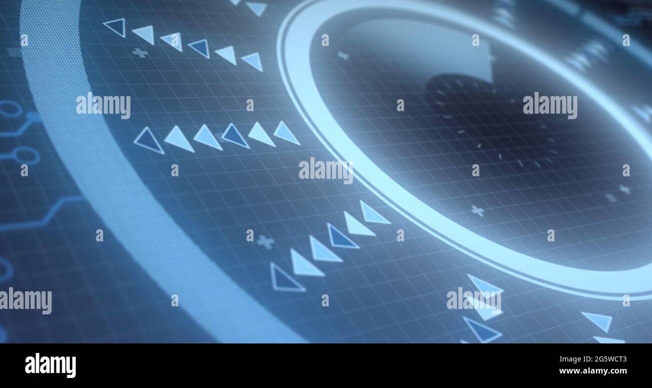 Image of scope scanning and processor elements over grid Stock Photo - Alamy