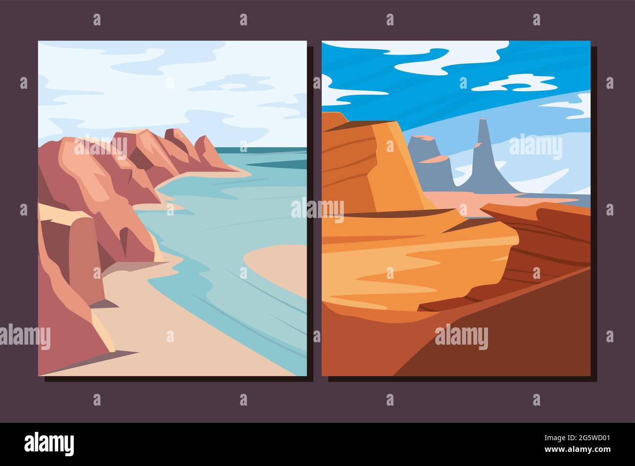 Two landscapes landscapes Stock Vector Images - Alamy