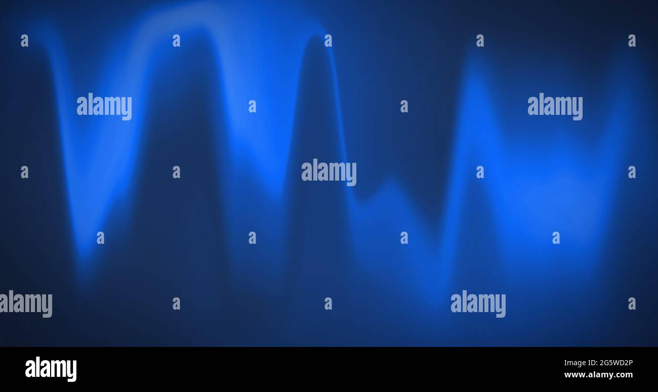 Digital image of blue heart rate monitor waves on black background ...
