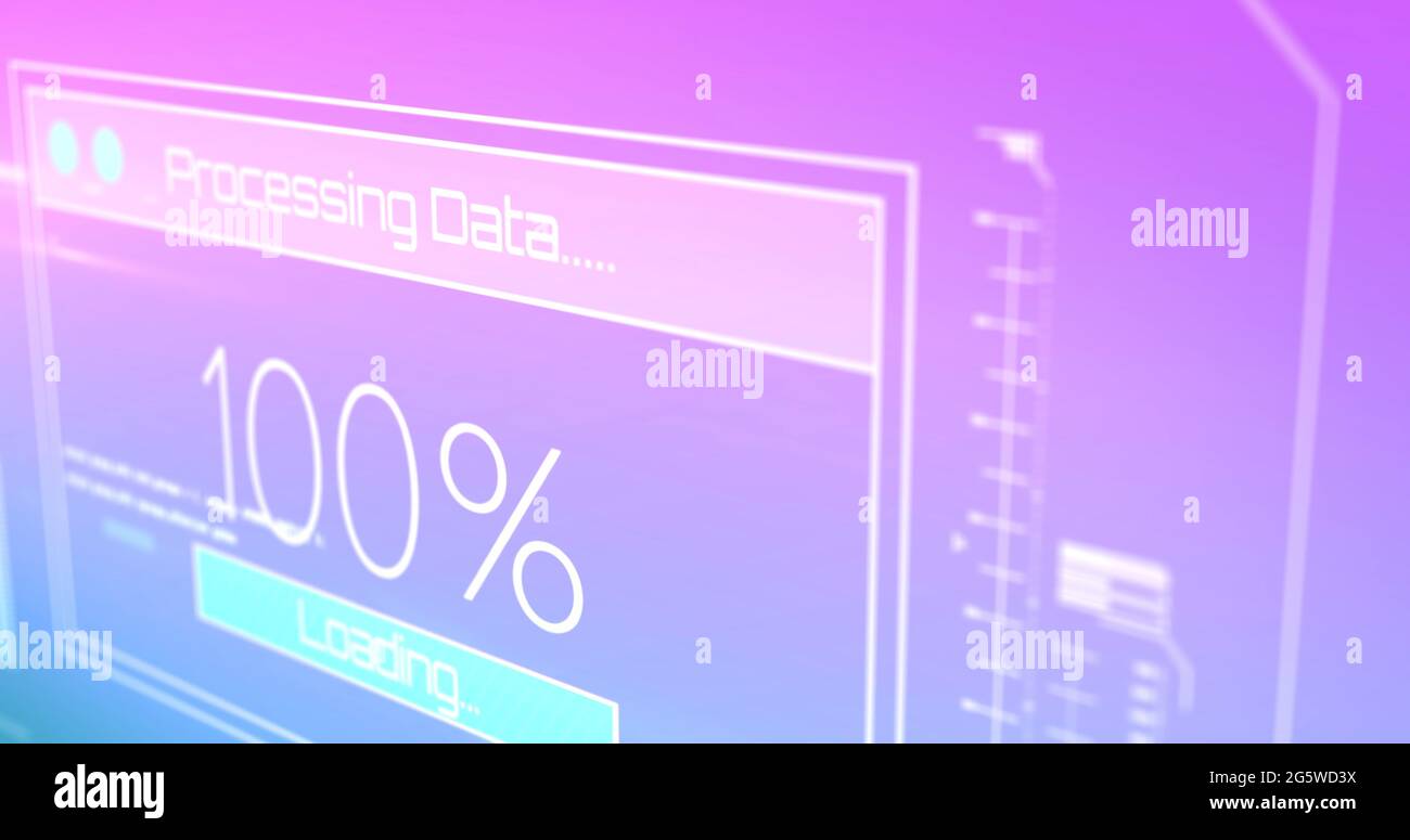 Digital image of digital interface with data processing against ...