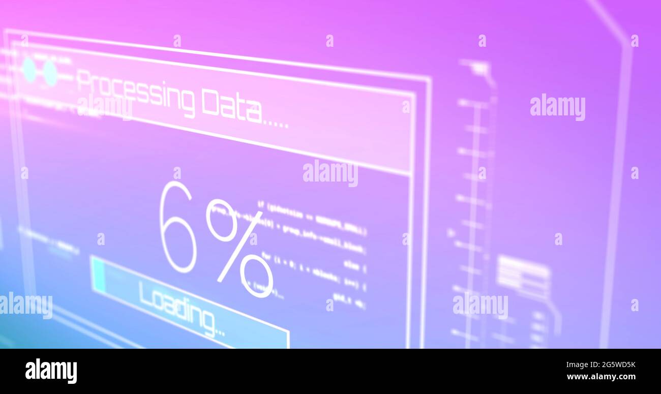 Digital image of digital interface with data processing against ...