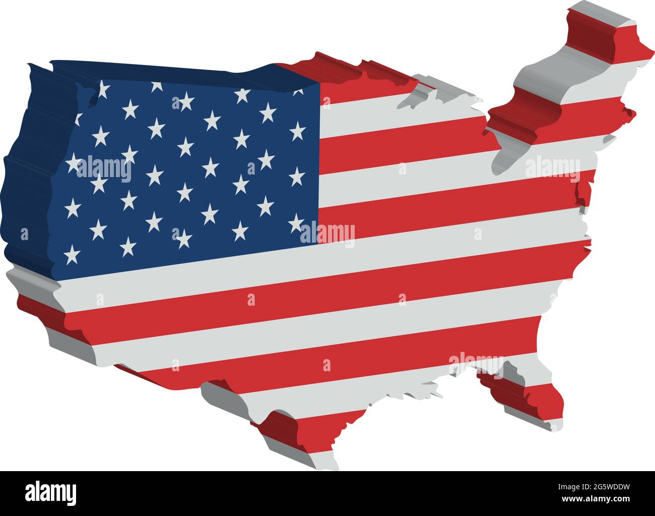 isometric usa map and flag icon Stock Vector Image & Art - Alamy