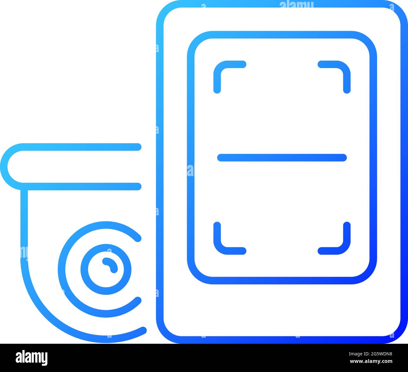 Remote monitoring with surveillance system gradient linear vector icon ...