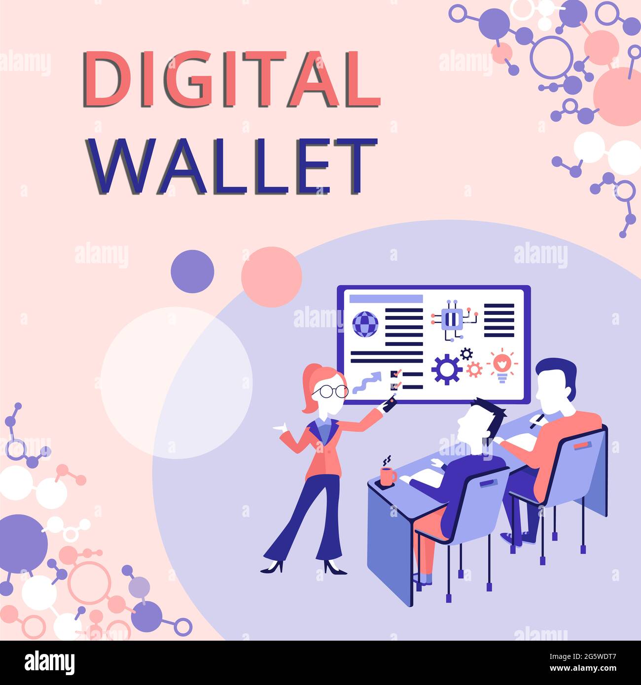 Conceptual caption Digital Wallet. Word Written on a financial account ...