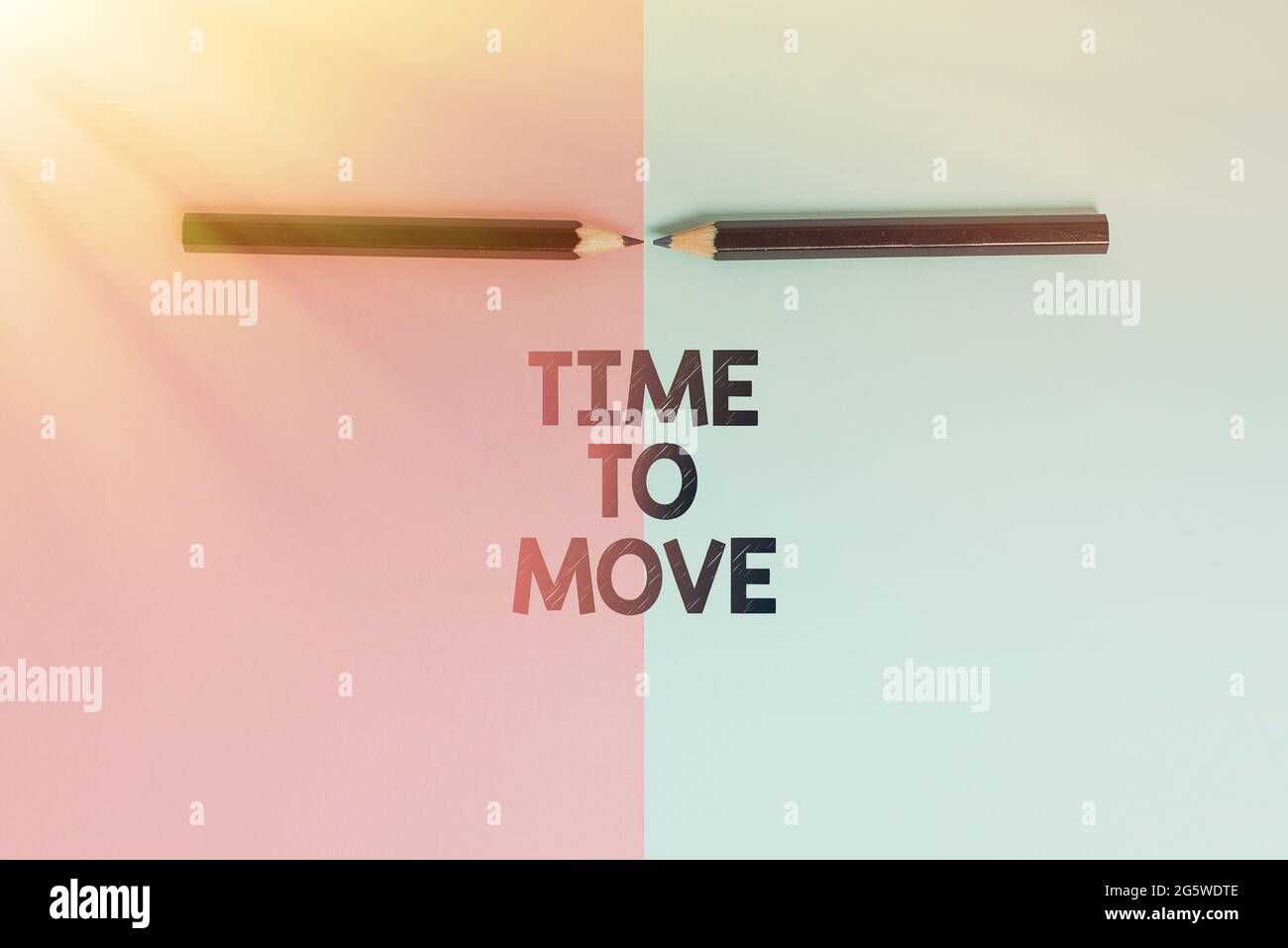 Writing displaying text Time To Move. Concept meaning change in the ...