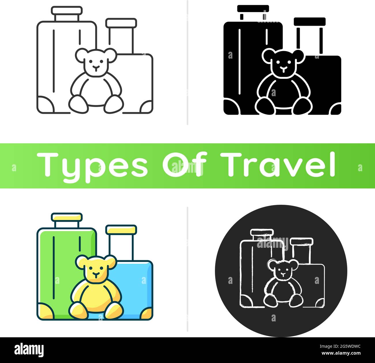 Family luggage black line Stock Vector Images - Alamy