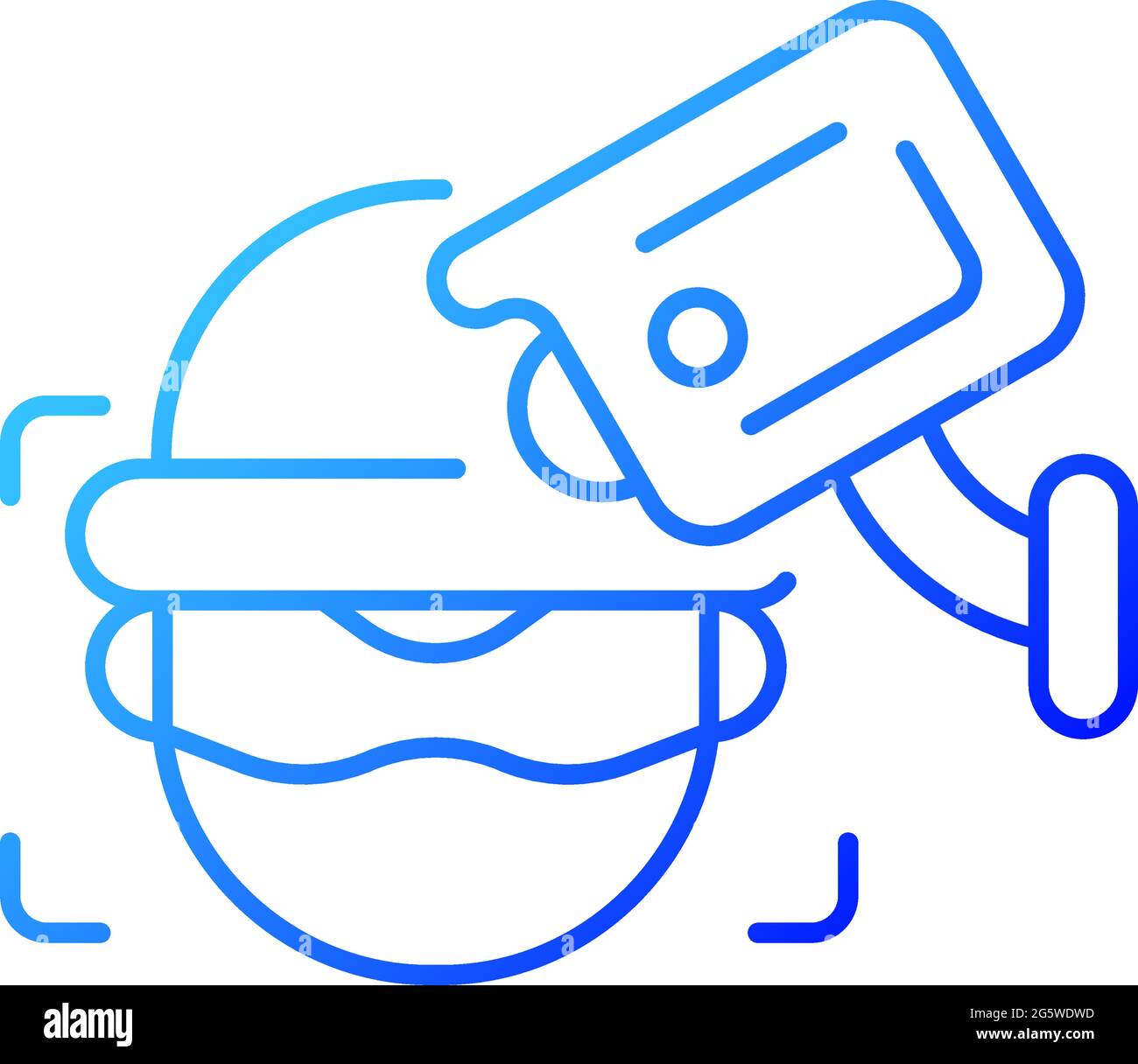 Criminal detection with surveillance camera gradient linear vector icon ...
