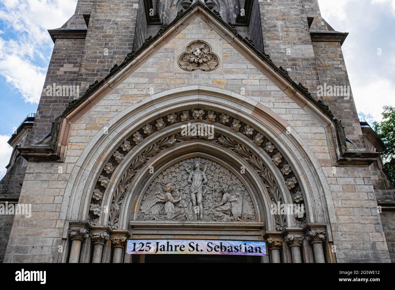 Berlin-Wedding. St. Sebastian Catholic church, Sebastiankirche is a neo ...