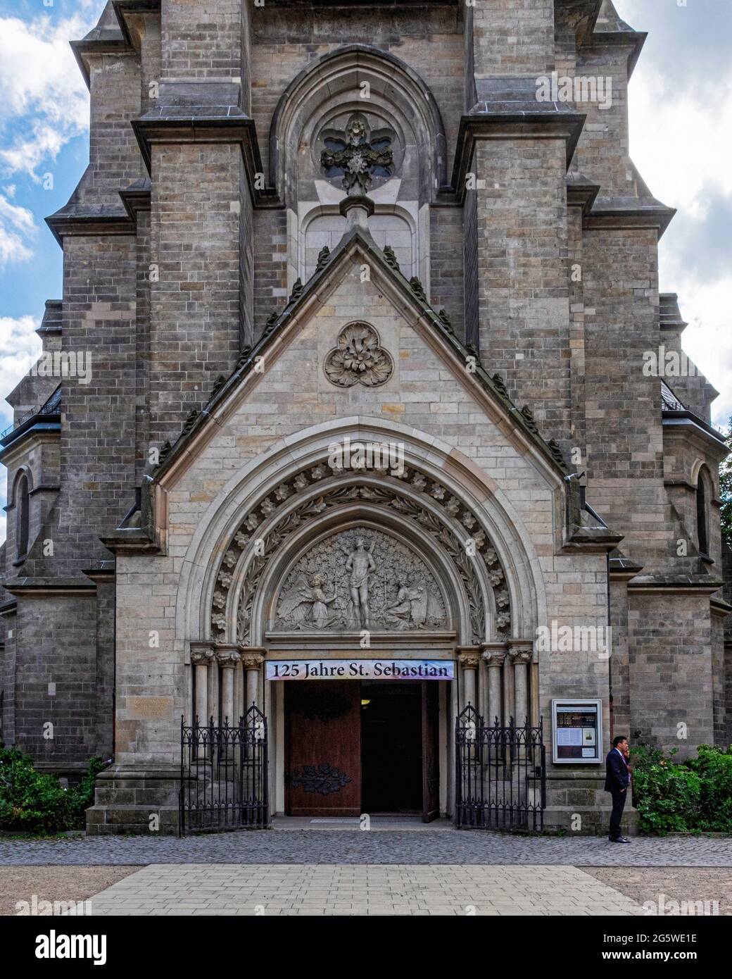 Berlin-Wedding. St. Sebastian Catholic church, Sebastiankirche is a neo ...