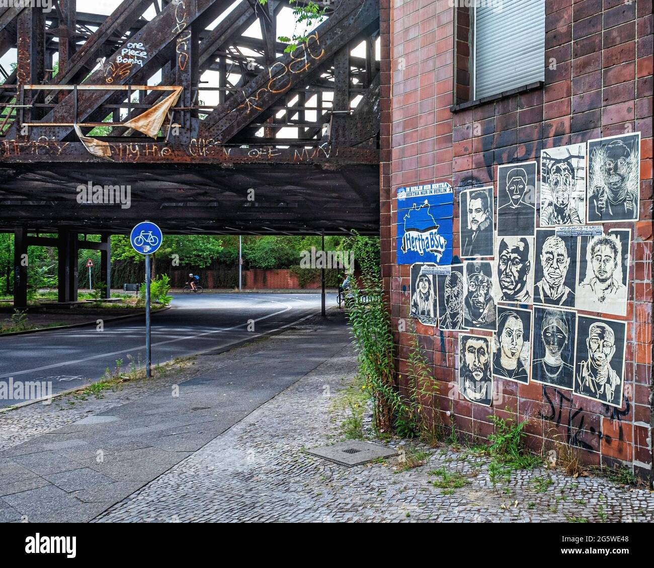 Berlin, Mitte. A paper monument to the paperless.Portraits of refugees ...