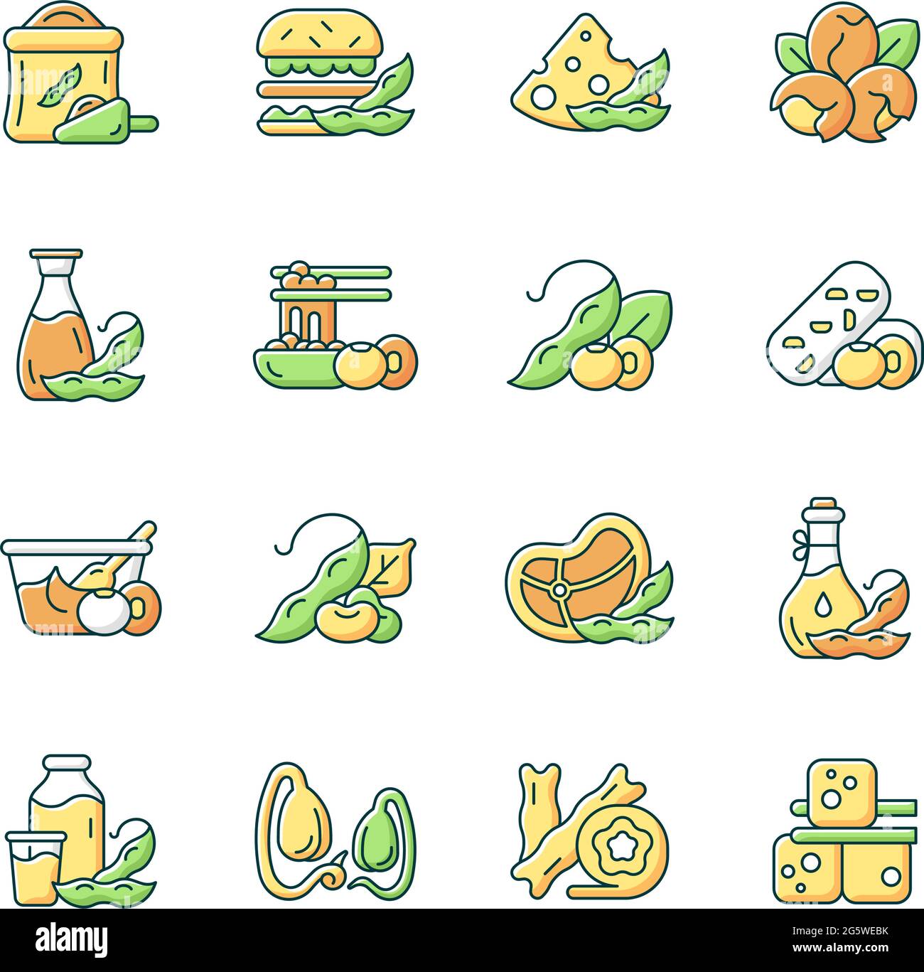 Soy foods isolated Stock Vector Images - Alamy